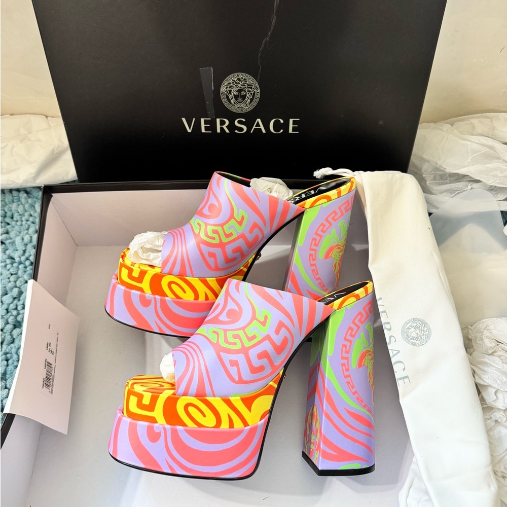 Versace Women's Multicolor Platform Heels - Gem